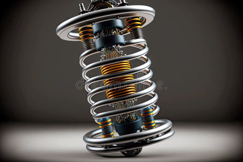Large Spring Mechanical Part Auto Car Shock Absorber Stock Illustration ...