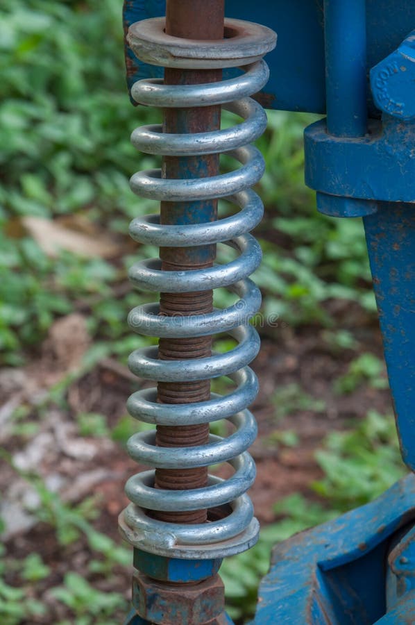 The Large Spring for Tractor Stock Image - Image of spring, tractor ...