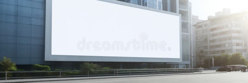 Large Square Billboard in Front of Office Building, Generative AI Stock ...