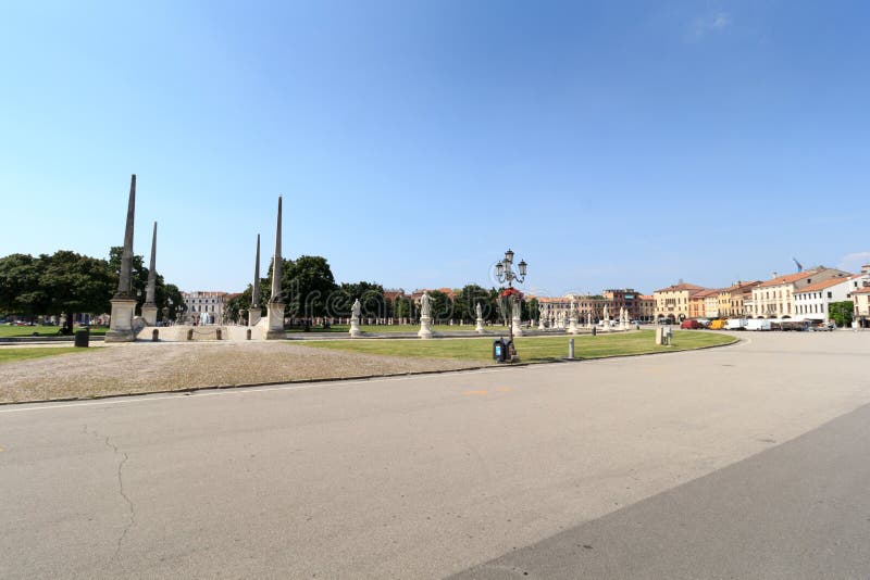Large Square Prato Della Valle with Obelisks and Statues in Padua ...