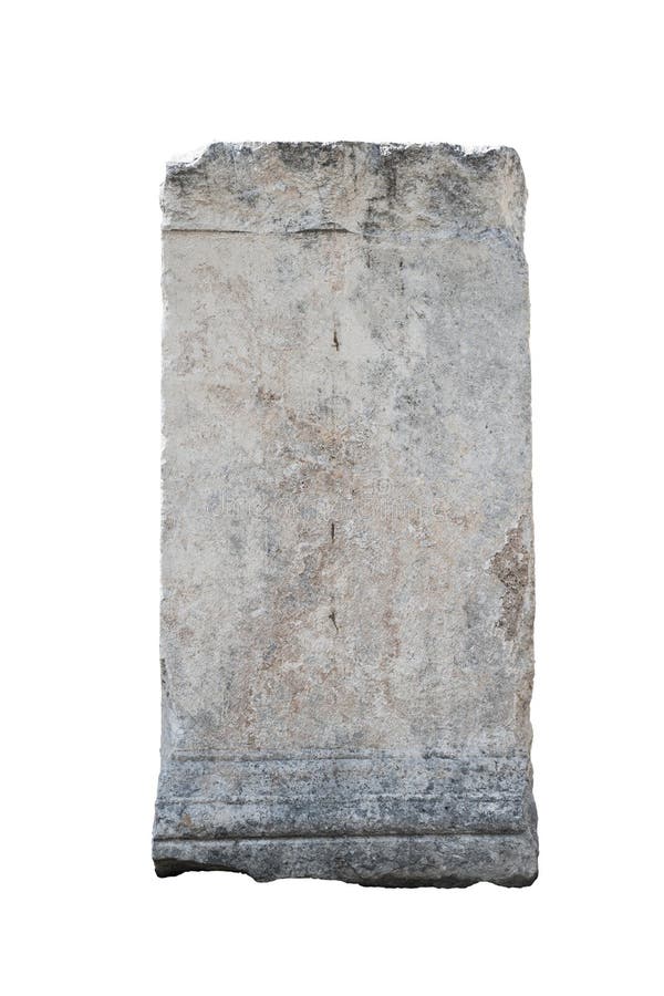 Large Square Stone Column Isolated on White Background Stock Photo ...