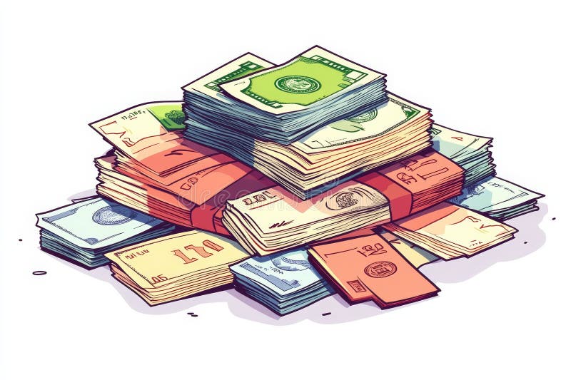Large Stack of Cash Financial Success Wealth and Prosperity a Large ...