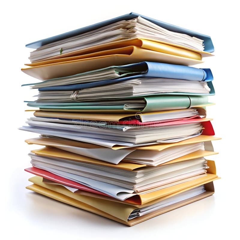 Stack of Folders with Files Stock Image - Image of documentation ...