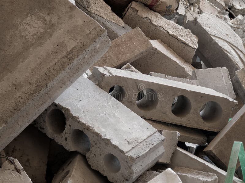 A Large Stack of Concrete Slabs on a Construction Site Stock Image ...