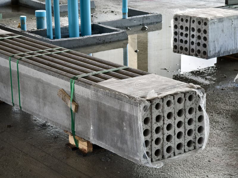 A Large Stack of Concrete Slabs on a Construction Site Stock Image ...