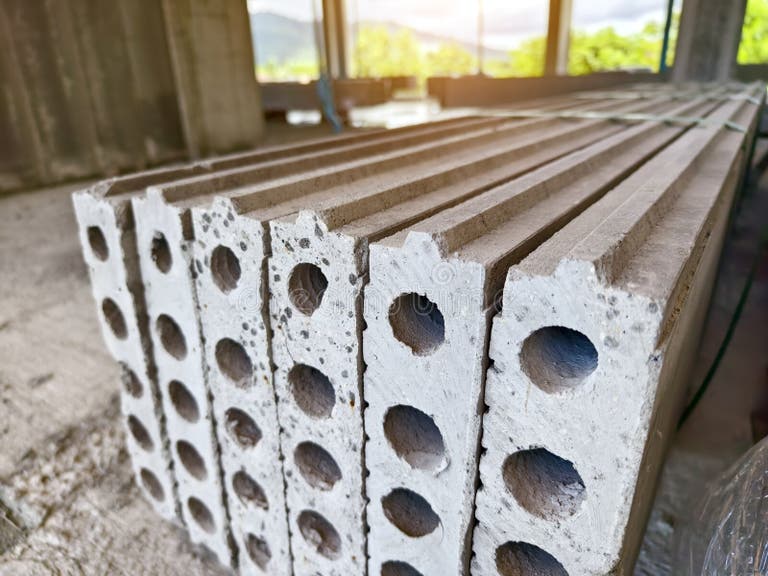 A Large Stack of Concrete Slabs on a Construction Site Stock Photo ...