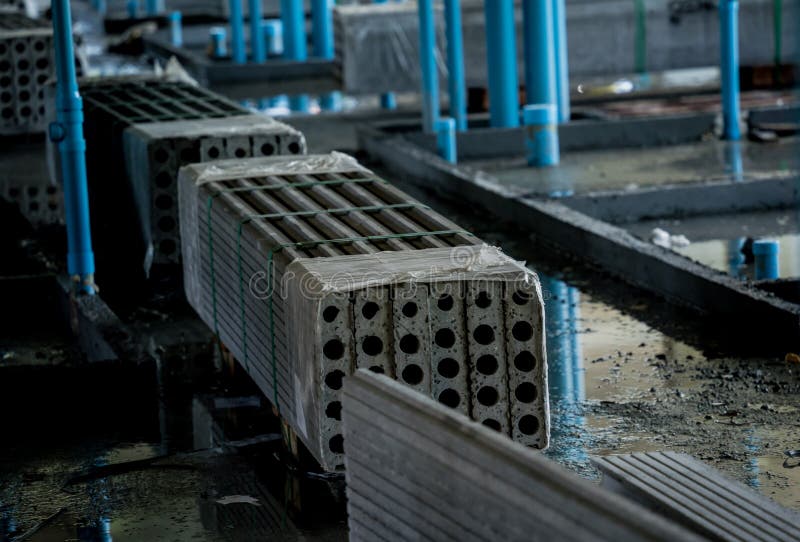 A Large Stack of Concrete Slabs on a Construction Site Stock Photo ...