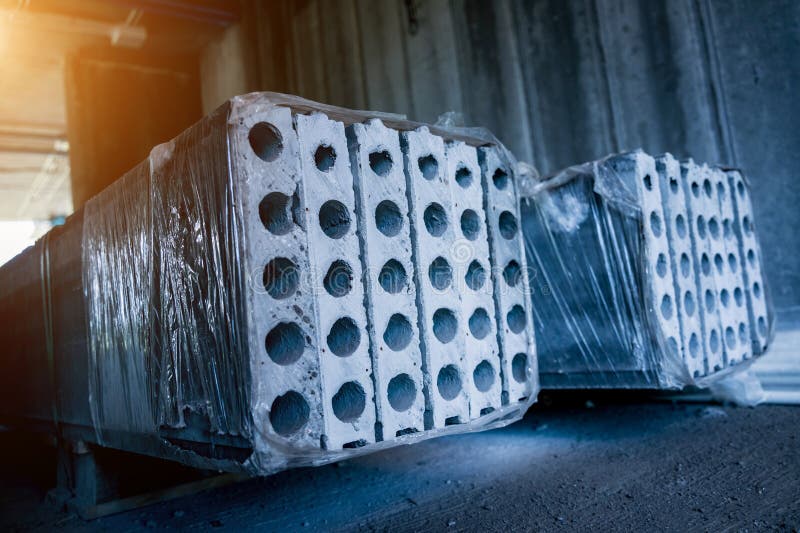 A Large Stack of Concrete Slabs on a Construction Site Stock Image ...