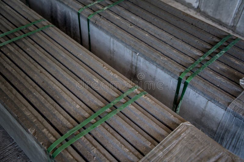 A Large Stack of Concrete Slabs on a Construction Site Stock Photo ...