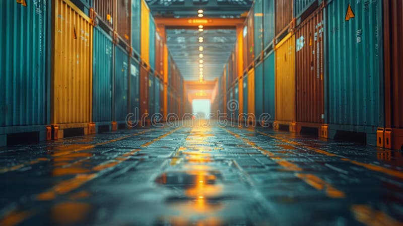 A Large Stack of Containers on Cement Floor Stock Image - Image of ...