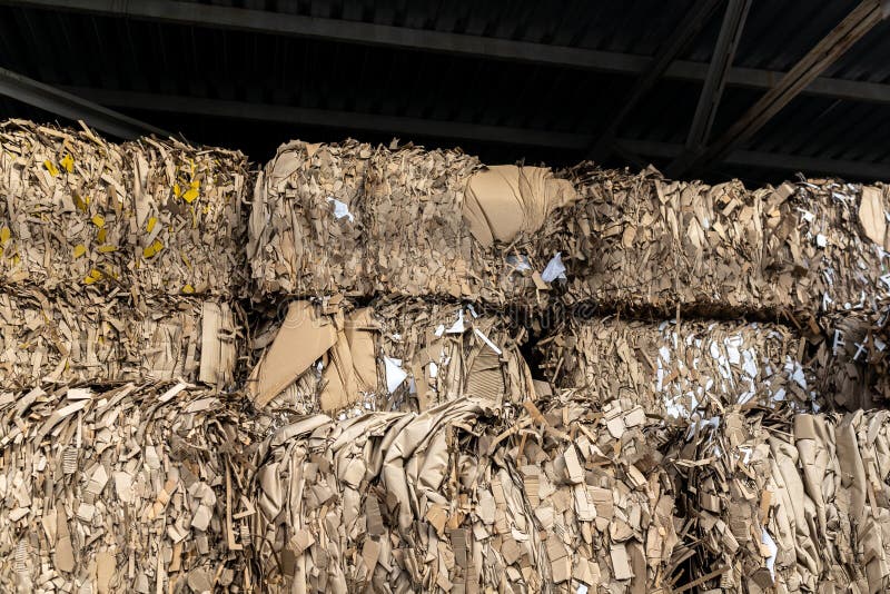 Large Stack of Finely Cut Paper for Recycling Inside the Building Stock ...