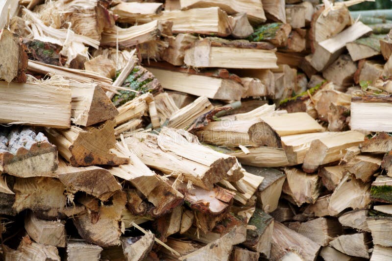 Large Stack of Fire Wood Logs for Next Winter. Stock Photo - Image of ...