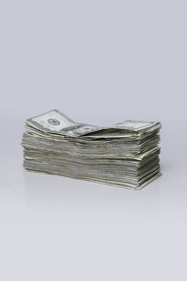 Large Stack of Hundred Dollar Bills Stock Image - Image of savings ...
