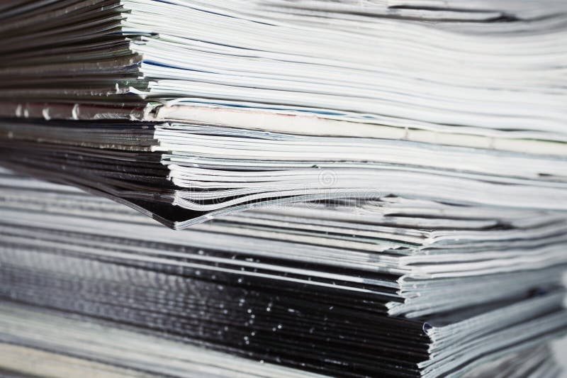 Large stack of magazines stock photo. Image of closeup - 74876558
