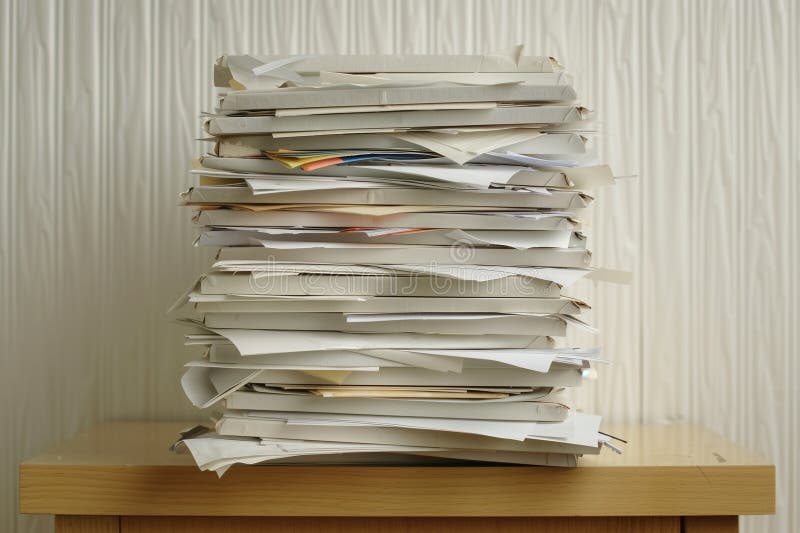 Large Stack of Messy Documents and Papers Stock Illustration ...