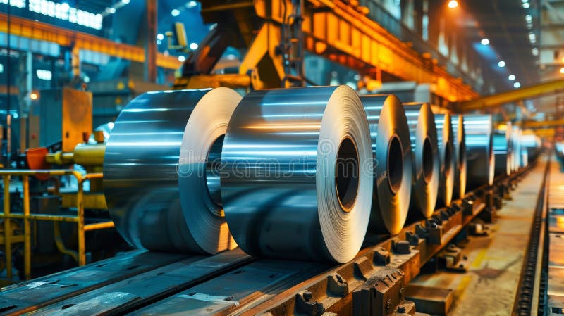 A Large Stack of Metal Sheets are Piled Up in a Factory Stock Photo ...