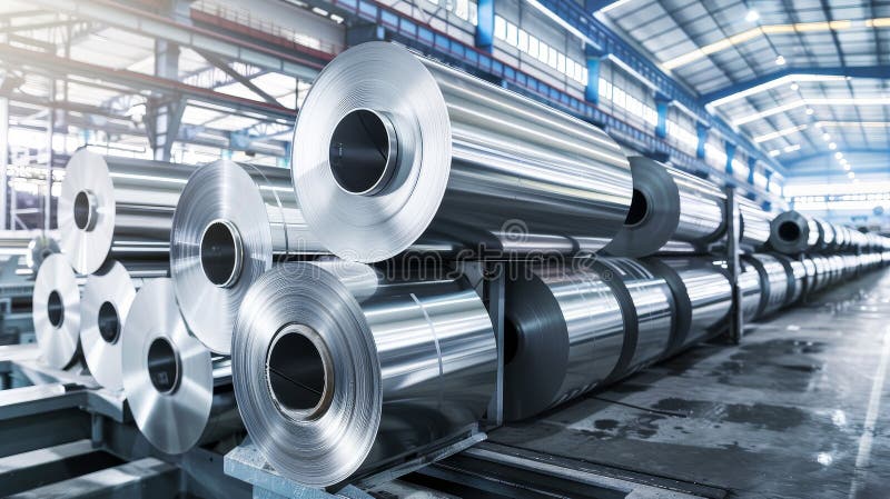 A Large Stack of Metal Sheets are Piled Up in a Factory Stock Photo ...