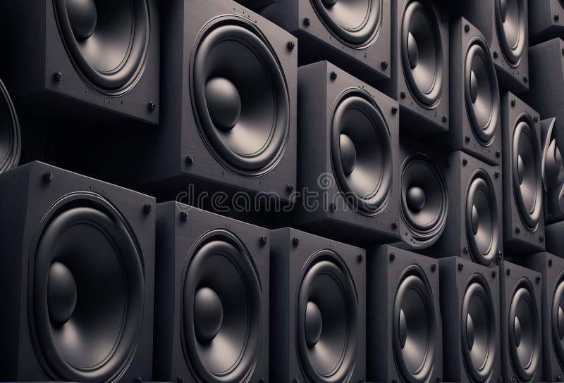 A Large Stack of Music Audio Speakers. Generative Ai Stock Illustration ...