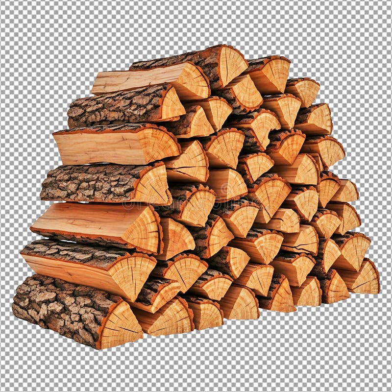 A Stack of Natural Firewood Logs Isolated for Winter Fuel Stock Image ...