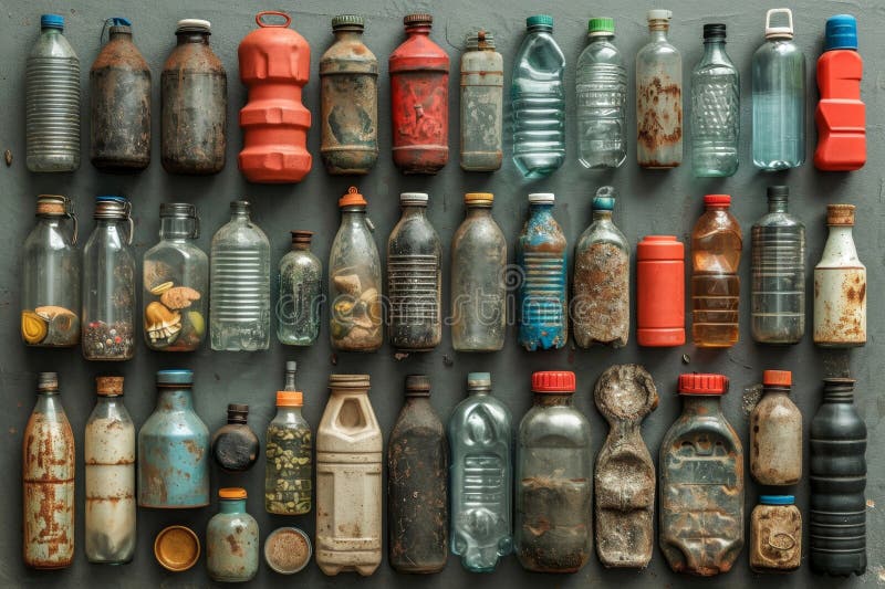 A Large Stack of Old Plastic Bottles for Recycling Stock Image - Image ...