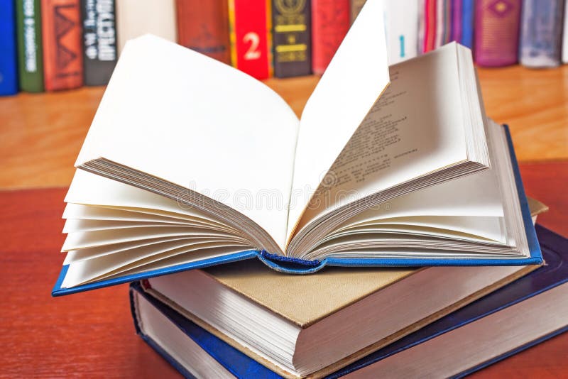 Large Stack of Open Books with Blank Pages Stock Image - Image of ...