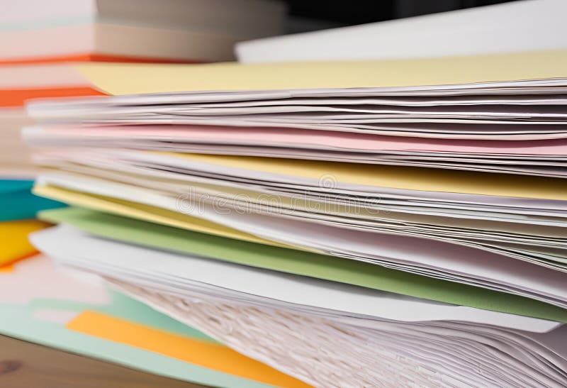 Large Stack of Paper Visible As a Spine.AI Generated Stock Illustration ...