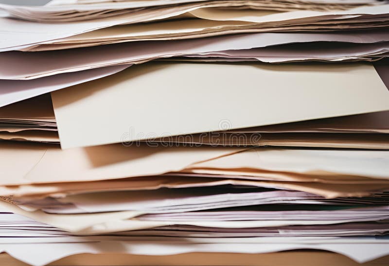 Large Stack of Paper Visible As a Spine.AI Generated Stock Illustration ...