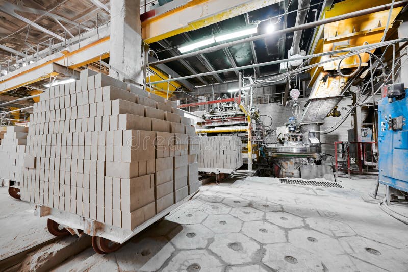 Large Stack of Raw Concrete Foam Bricks in Plant Workshop Stock Photo ...