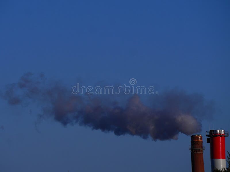 A Large Stack of Smoke is Rising from a Factory Stock Photo - Image of ...