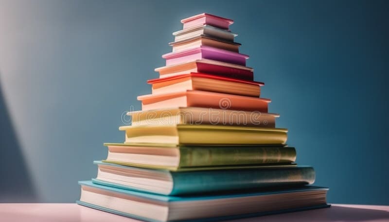 A Large Stack of Textbooks in a Library Generated by AI Stock ...