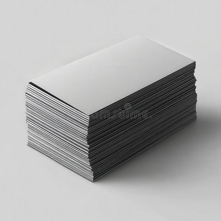 Large Stack of Textured Blank White Business Cards on a Plain ...
