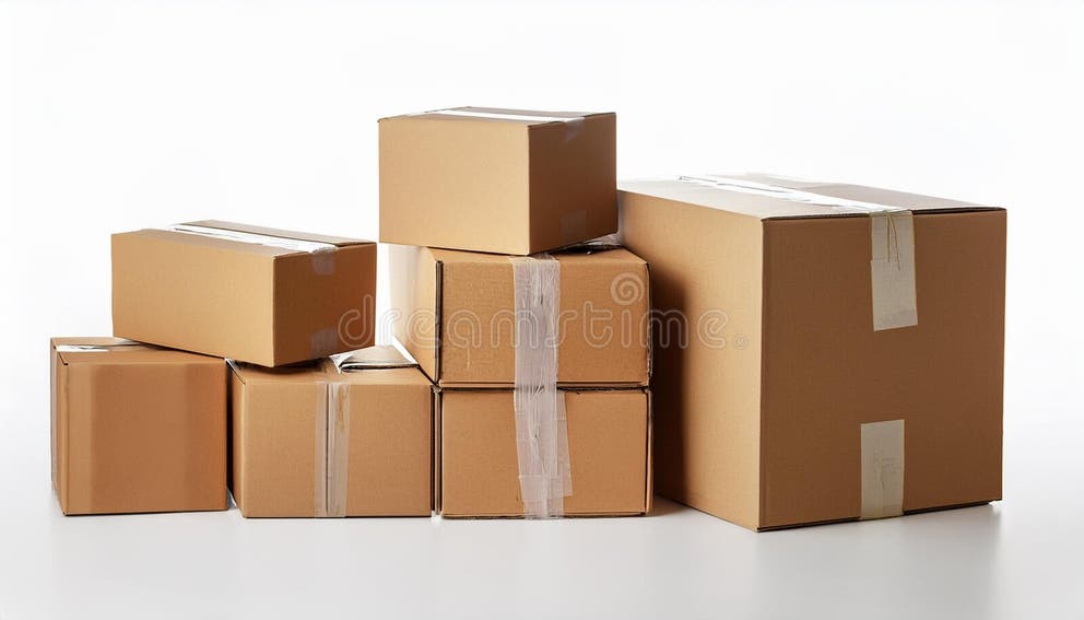 Large Parcel Stack stock illustration. Illustration of packaging ...