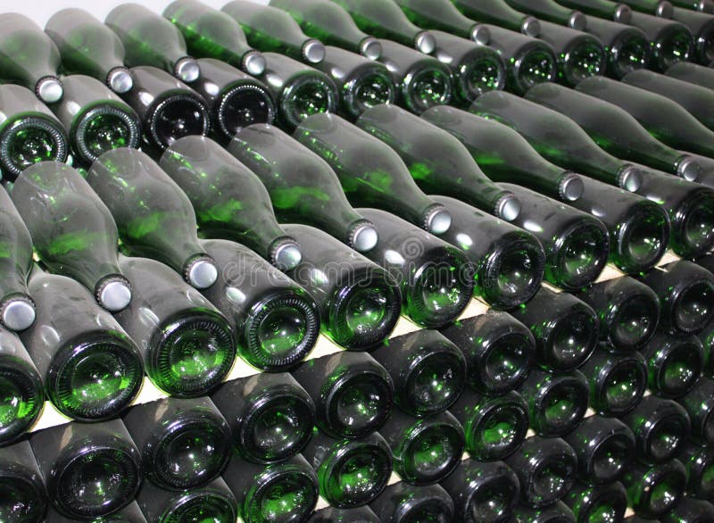 Stacked Up Wine Bottles in the Cellar Stock Photo - Image of barrel ...