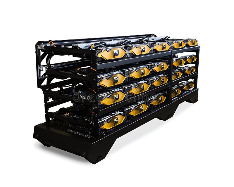 A Large Stack of Yellow and Black Boxes Stock Photo - Image of battery ...