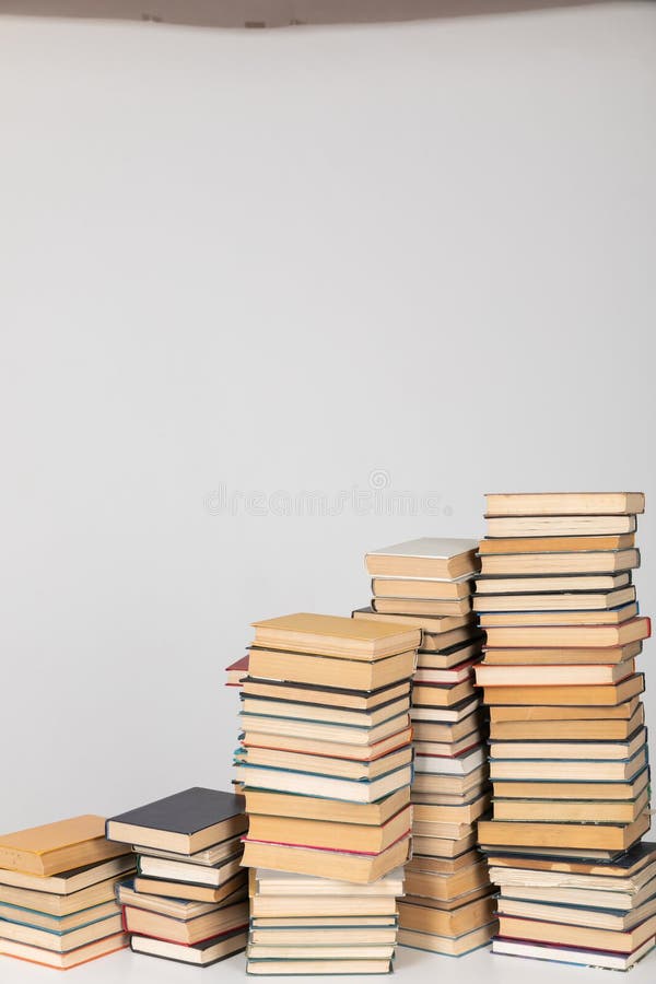 Library Science Stack of Books on White Background Training Stock Image ...
