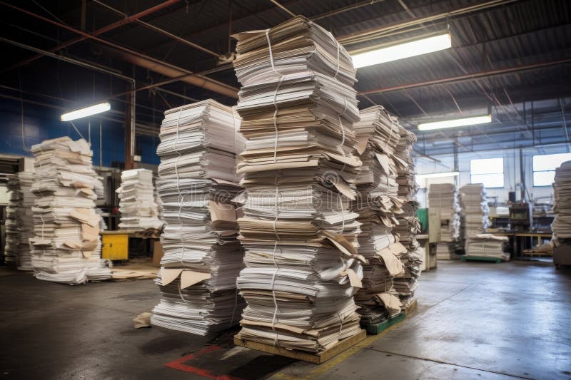 Large Stacks of Newspapers in a Warehouse Ready for Distribution Stock ...