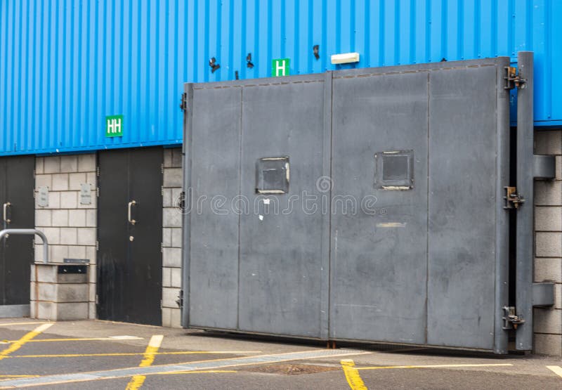 Large Stadium Doors stock photo. Image of side, works - 223320364