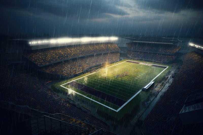 Large Stadium at the Night, Ai Generated Stock Illustration ...