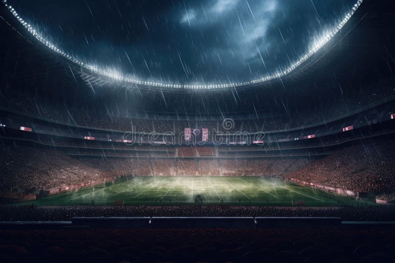 Large Stadium at the Night, Ai Generated Stock Illustration ...