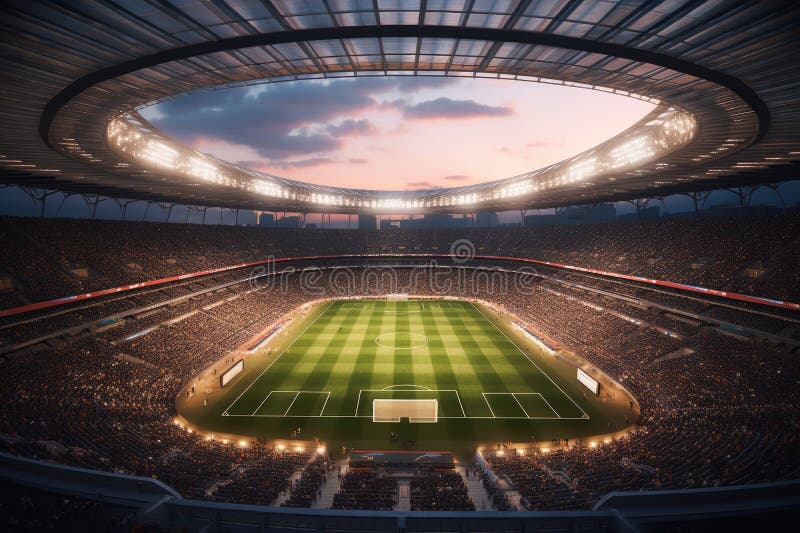Large Stadium at the Night, Ai Generated Stock Illustration ...