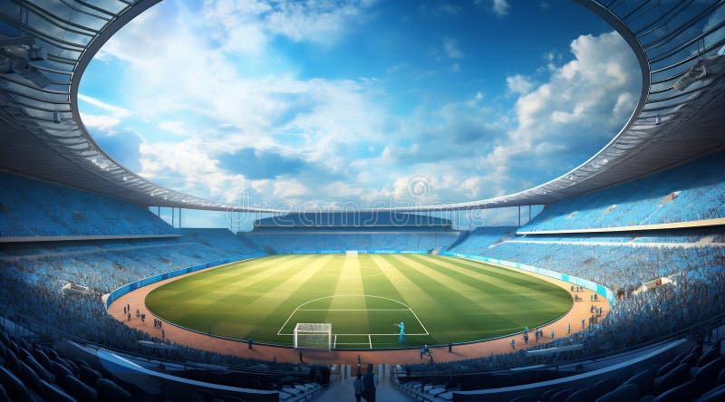Large Stadium with Soccer Field Inside Stock Photo - Image of arena ...