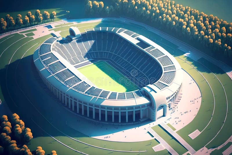 Large Stadium for Training and Matches on American Football, Generative ...