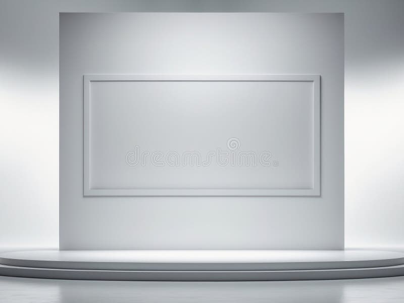 Large Stage Screen Center is Set Up High Banner White Empty Mockup ...