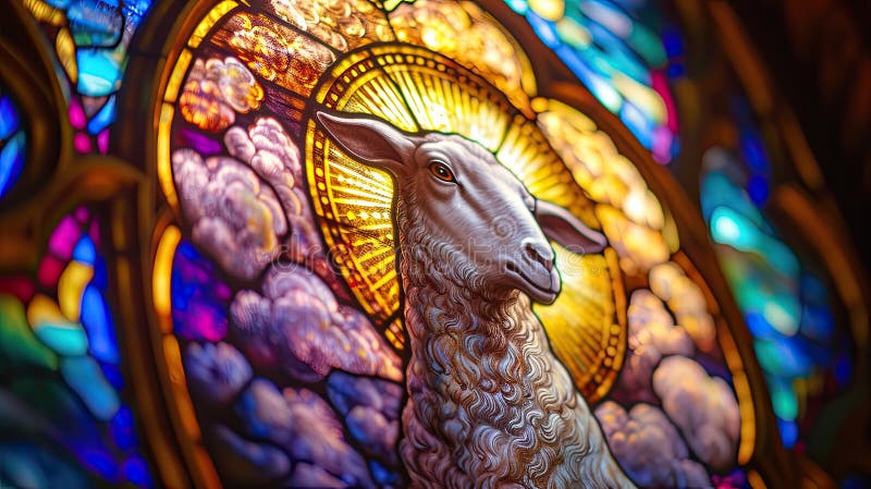 Large Stained Glass Window in the Cathedral, Multi-colored Stained ...