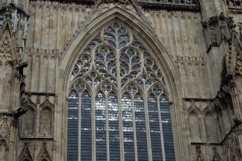 The Large Stained Glass Window on York Minster Stock Photo - Image of ...
