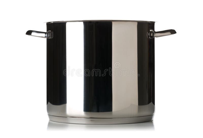 Large Stainless Steel Cooking Pot Side View Stock Photo - Image of ...