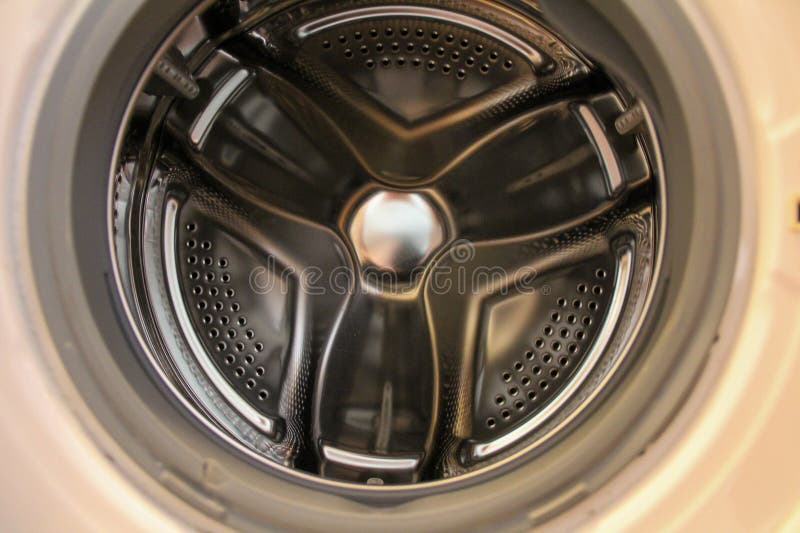 Large Stainless Steel Drum for Washing Machine Stock Photo - Image of ...