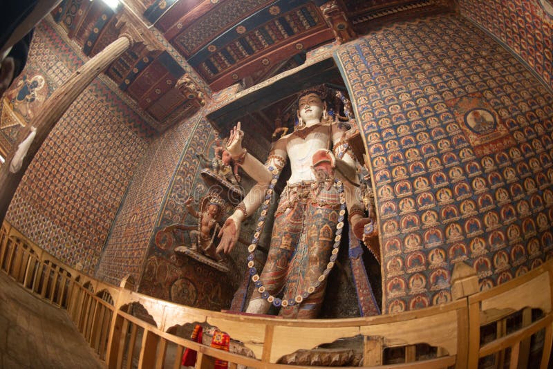 Large Standing Buddha in Alchi Monastery or Alchi Gompa at Ladakh ...