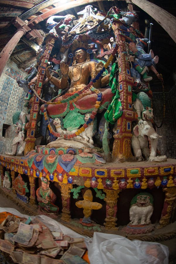 Large Standing Buddha in Alchi Monastery or Alchi Gompa at Ladakh ...