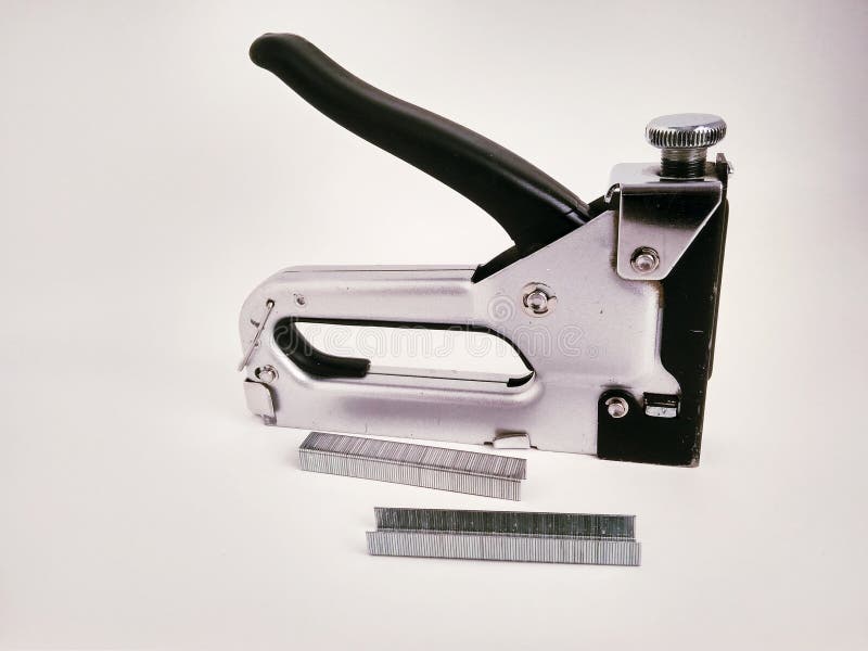 Large Stapler and Staples for Construction Work Stock Photo - Image of ...